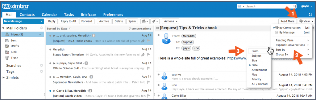 Power Tip Tuesday - Sorting Zimbra Email! - Zimbra : Blog