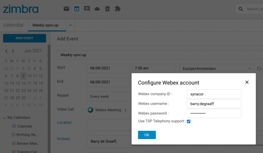 Add a Webex Meeting Link to Your Zimbra Meeting with a Single Click! - Zimbra : Blog