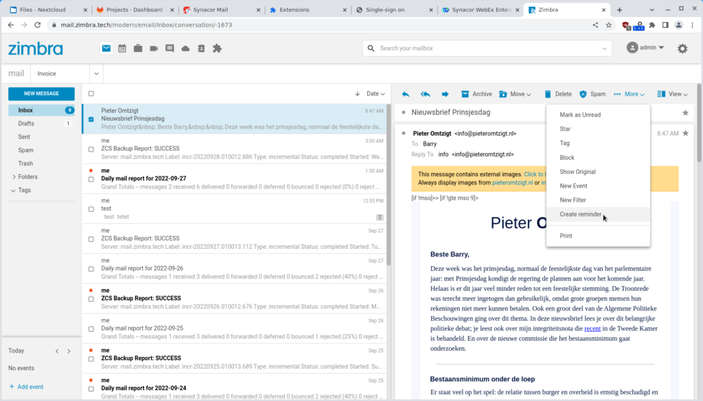 Introducing Email Reminder Zimlet - Zimbra : Blog