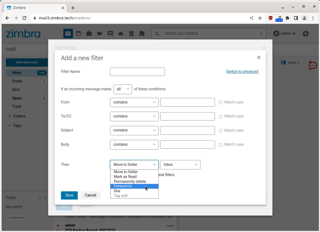 Using Sieve to send email notifications - Zimbra : Blog