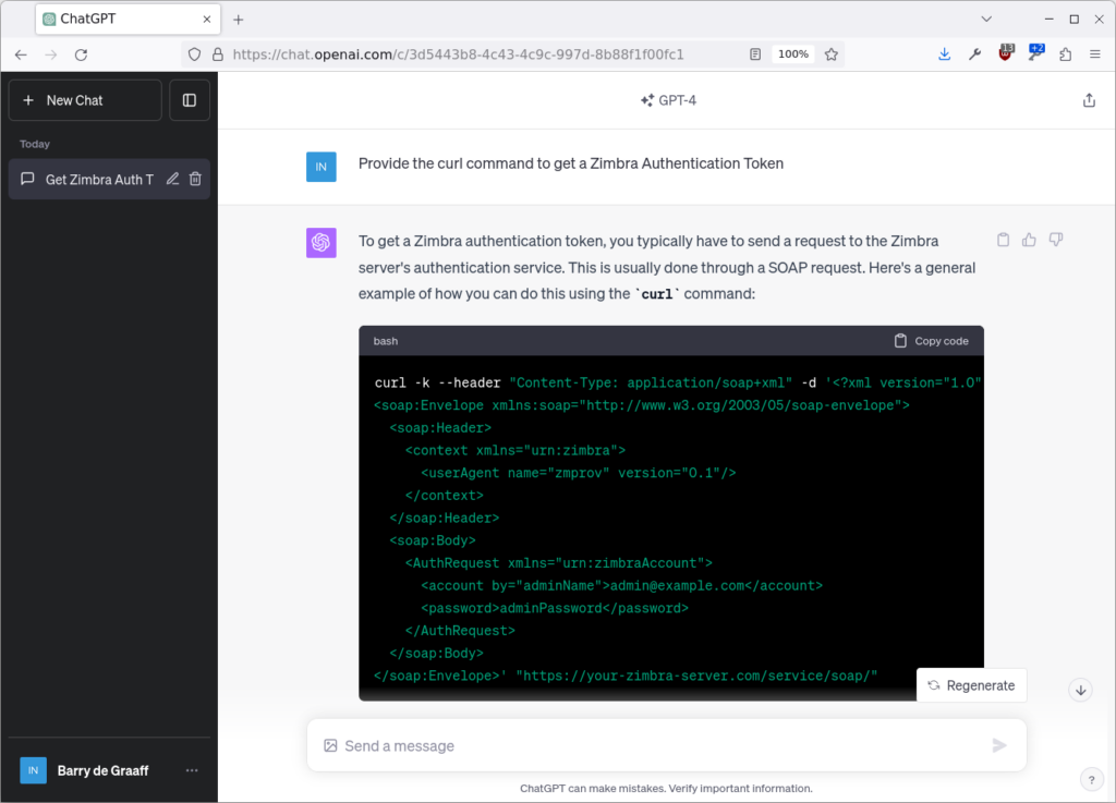 ChatGPT knows the Zimbra API's - Zimbra : Blog