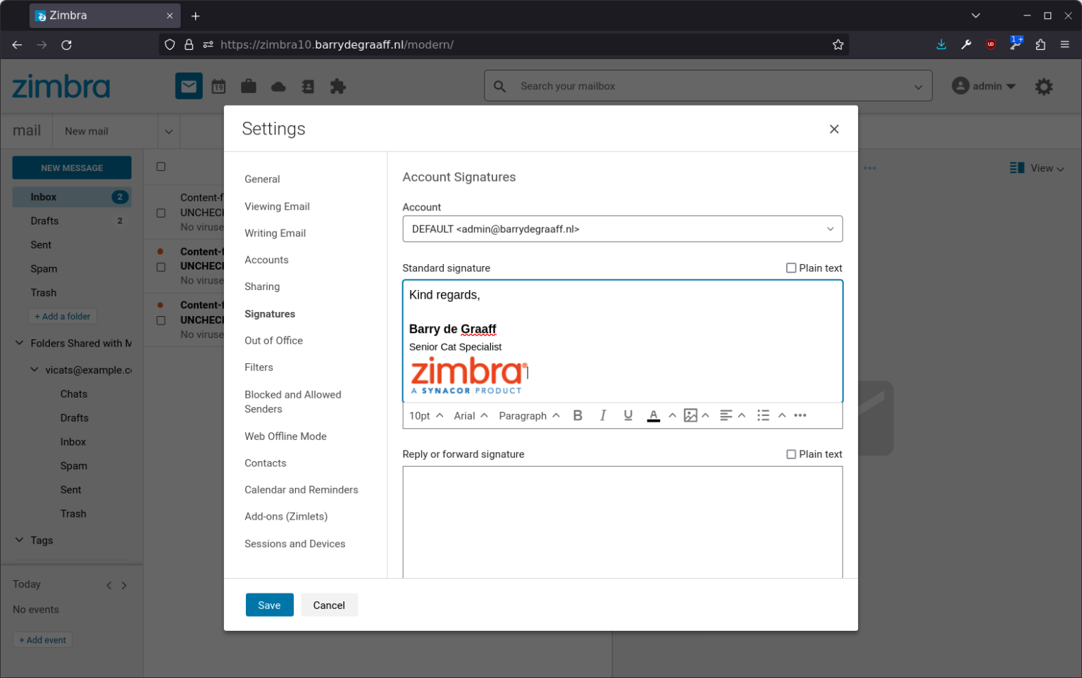 Adding images in your email signatures in Modern UI - Zimbra : Blog